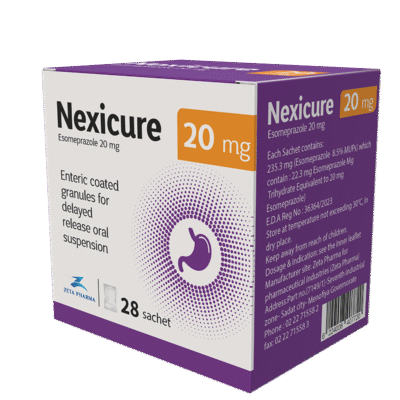 Nexicure Sachets Enteric coated granules for delayed release - Zeta Pharma